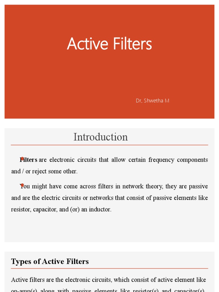 M3 - Intro - Active Filters | PDF | Electronic Filter | Electrical Network