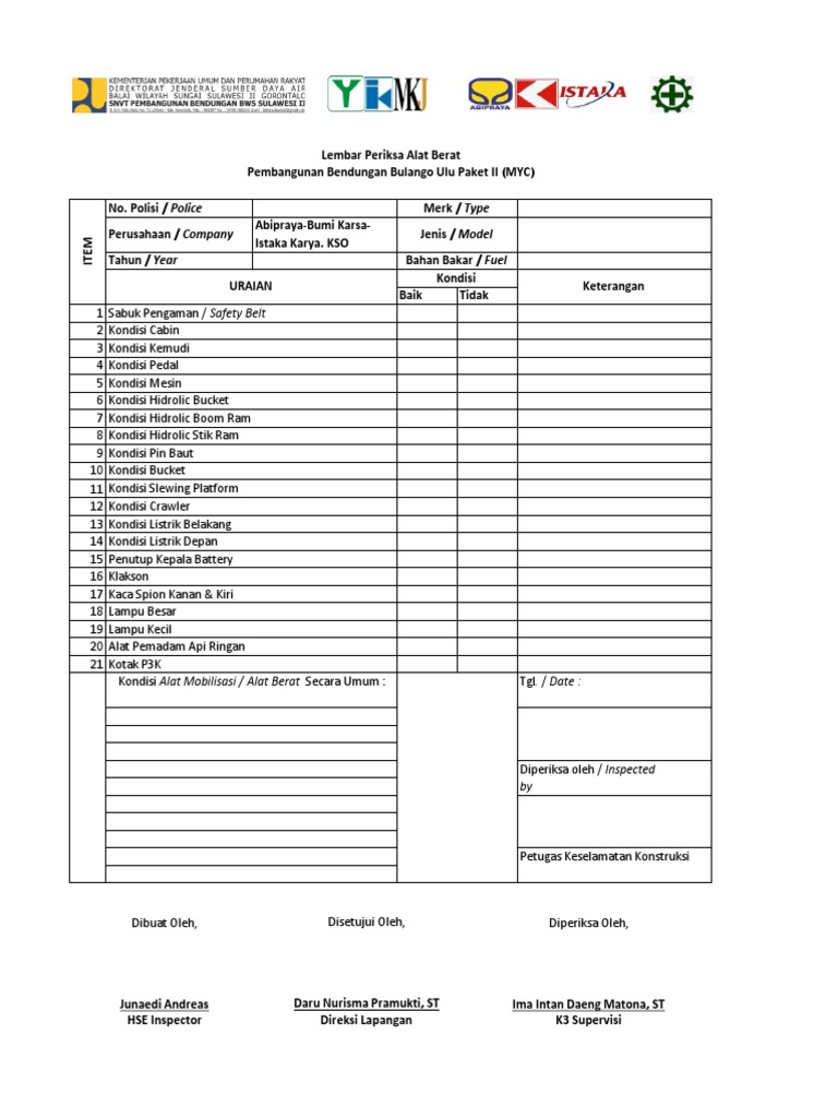 Form Alat Berat PDF | PDF