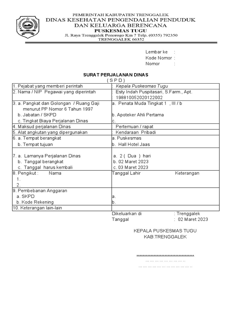 CONTOH SPPD JAAS 1 | PDF