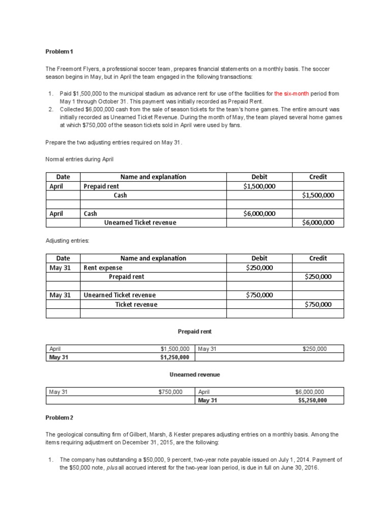 Accruals and Deferral Chapter 4 Exercises | PDF | Debits And Credits ...