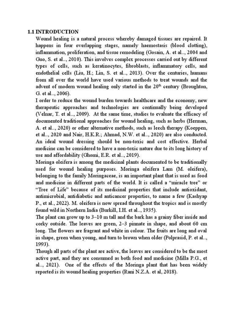 CHAPTER ONE (Moringa Oliefera As An Active Ingredient in The Production ...