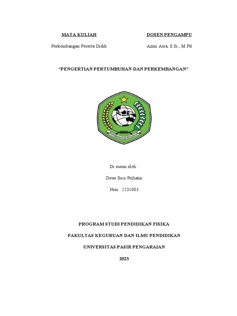 Perkembangan Peserta Didik | PDF | Karier & Perkembangan