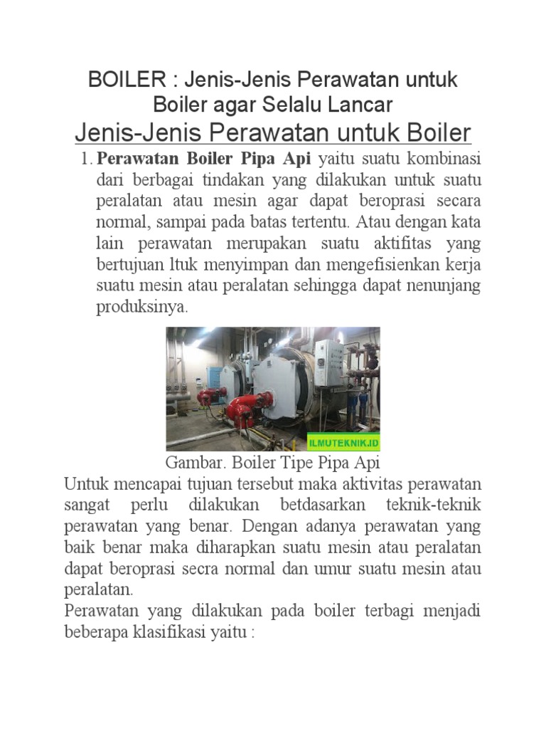 Perawatan Boiler Pipa Api | PDF