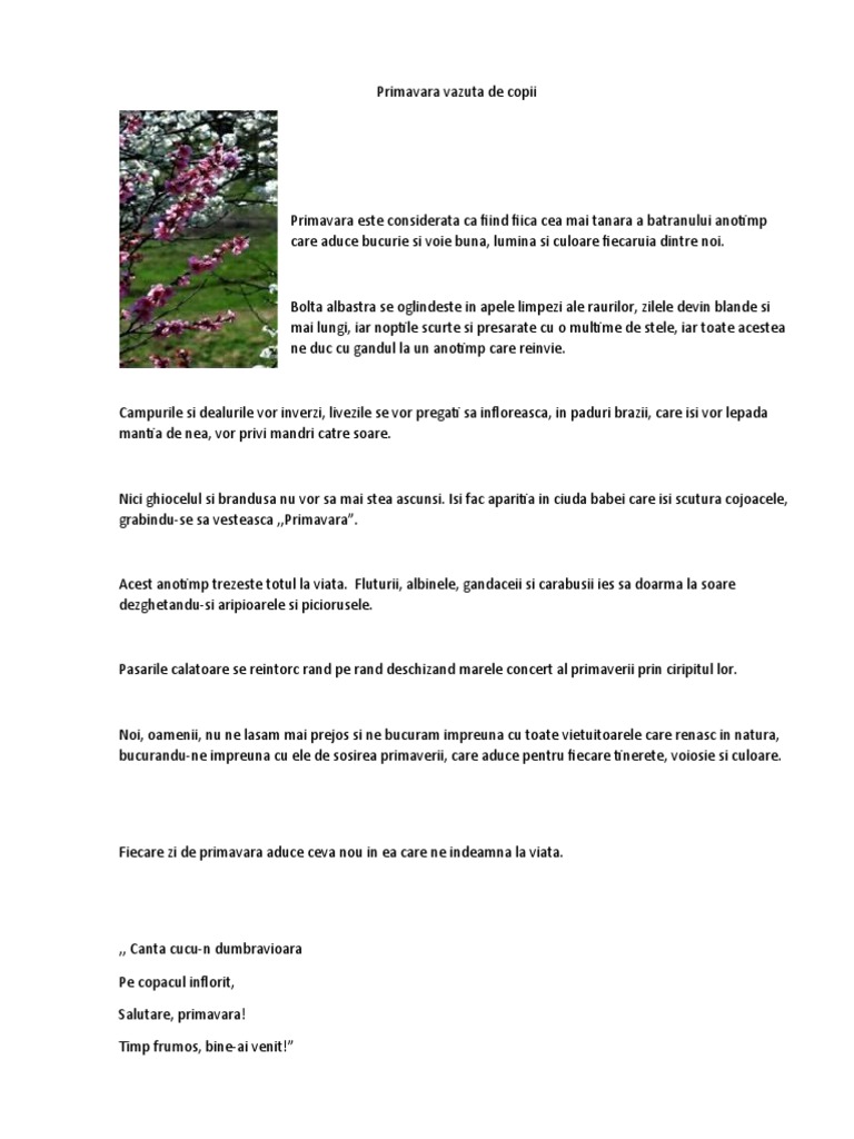 Compunere Primavara | PDF