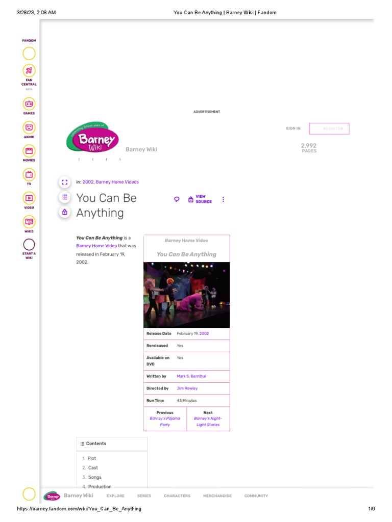 You Can Be Anything - Barney Wiki - Fandom | PDF | Fandom