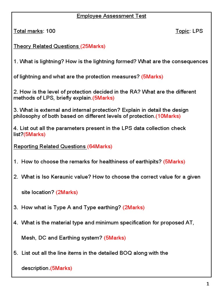 Employee Assessment Test - LPS | PDF | Specification (Technical Standard)