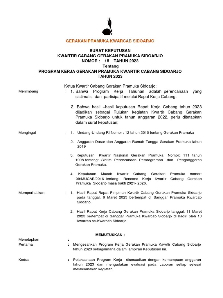 SK. Program Kerja Tahun 2023 Umum | PDF