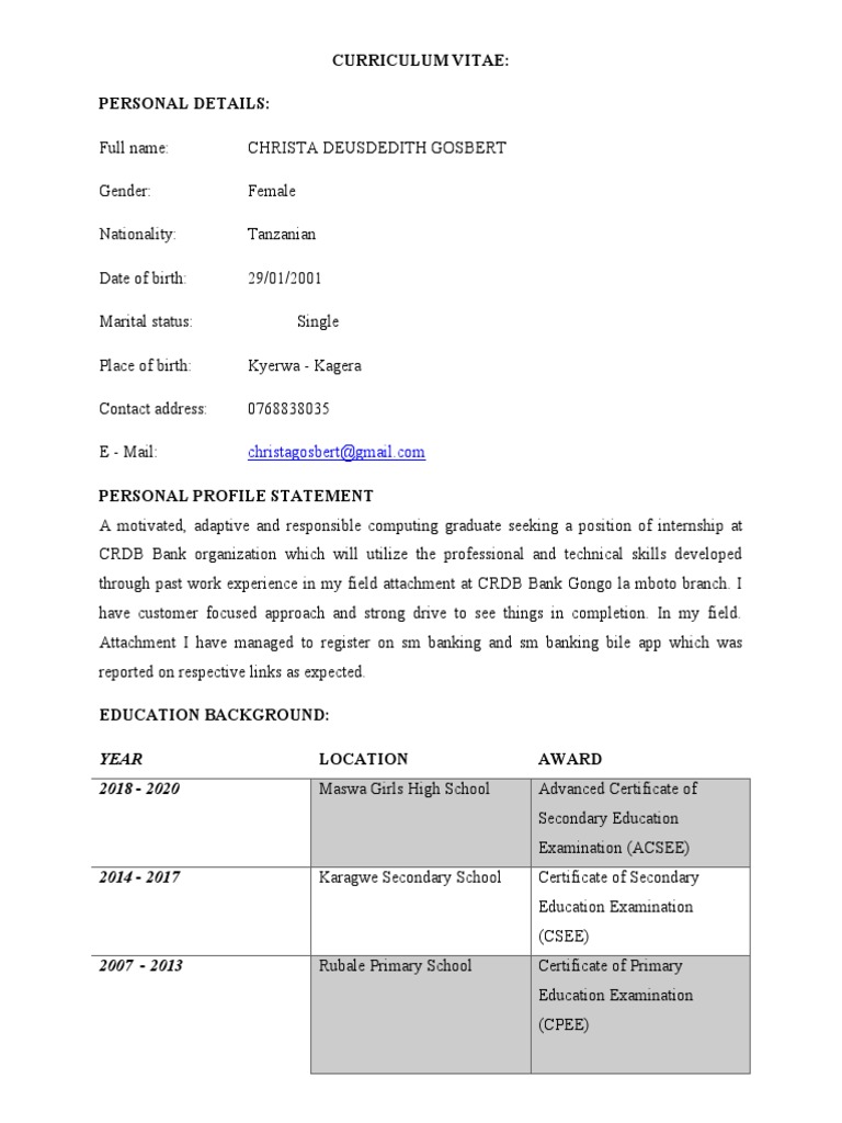 Curriculum Vita07-Wps Office | PDF