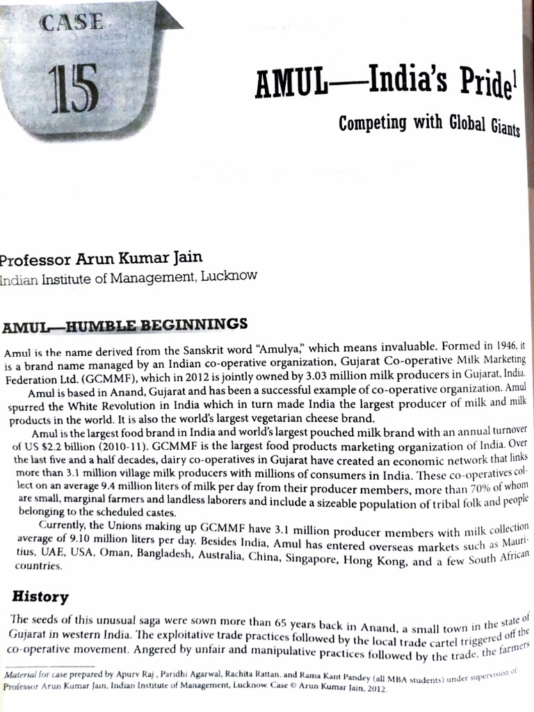Amul Case Study PDF | PDF | Economies | Business