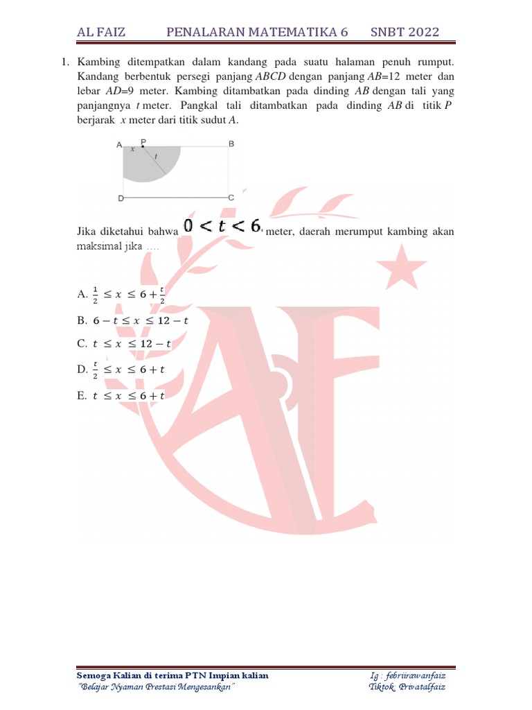 PENALARAN MATEMATIKA PART 6 - Up | PDF