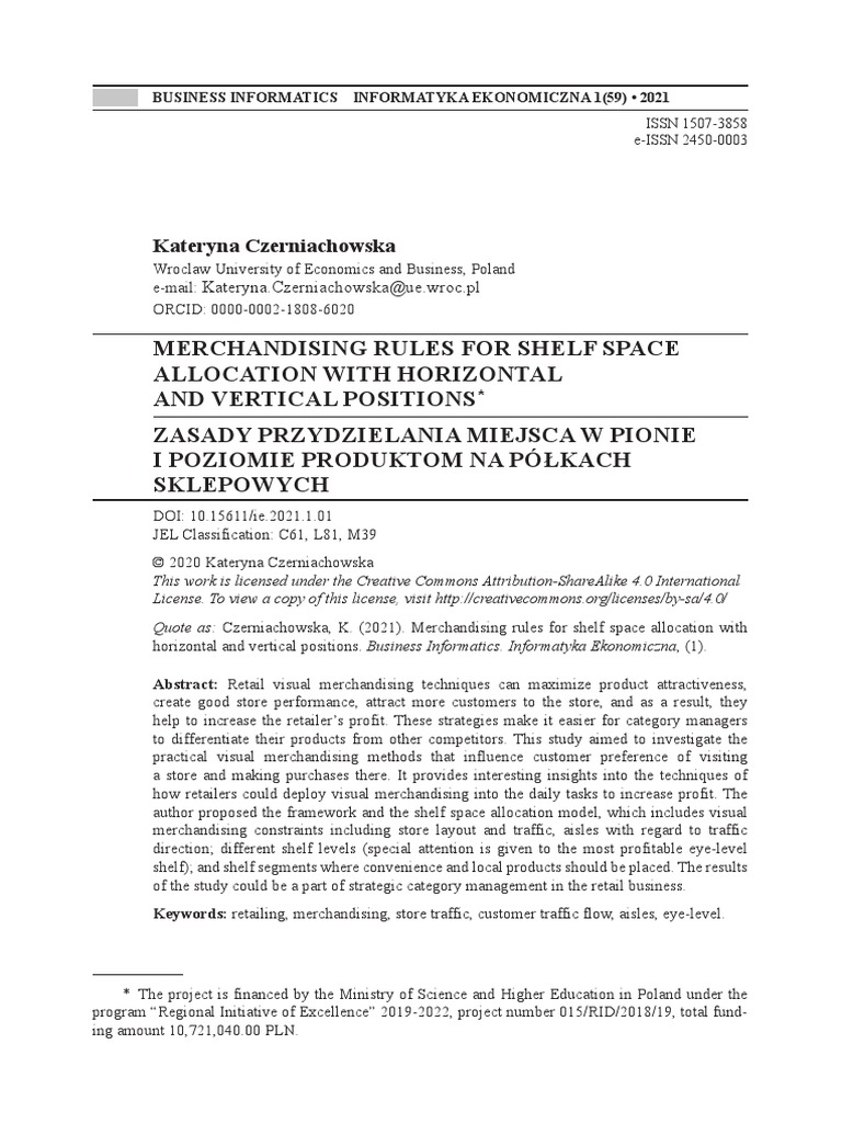 Merchandising Rules For Shelf Space Allocation Wit | PDF | Retail ...