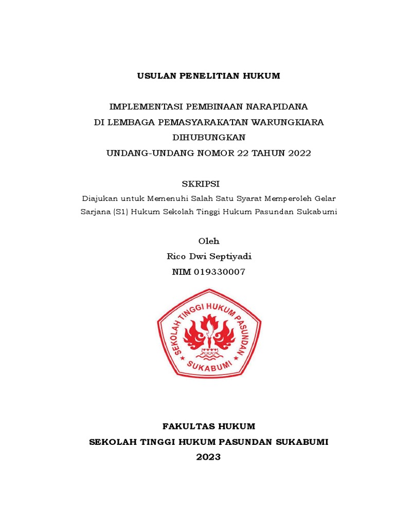 Usulan Penelitia UP | PDF