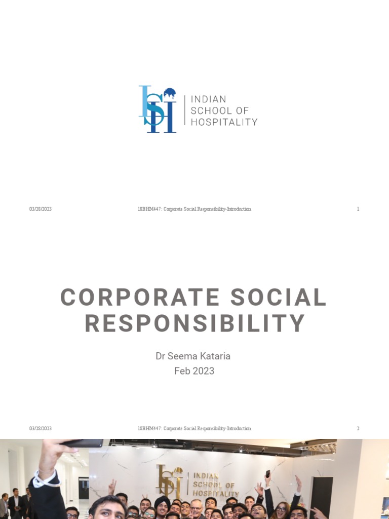 CSR Lecture 1 ISH | PDF | Corporate Social Responsibility | Employment