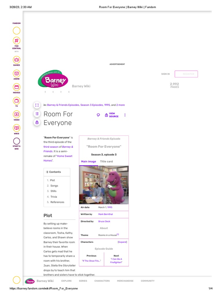 Room For Everyone - Barney Wiki - Fandom | PDF | Fandom