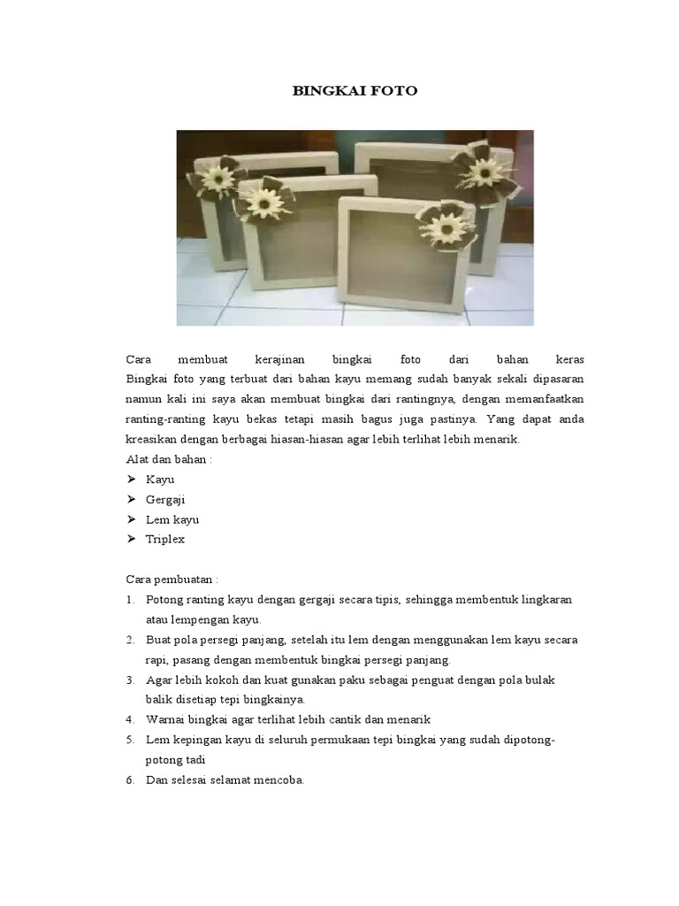 Cara Membuat Bingkai Foto dari Ranting | PDF