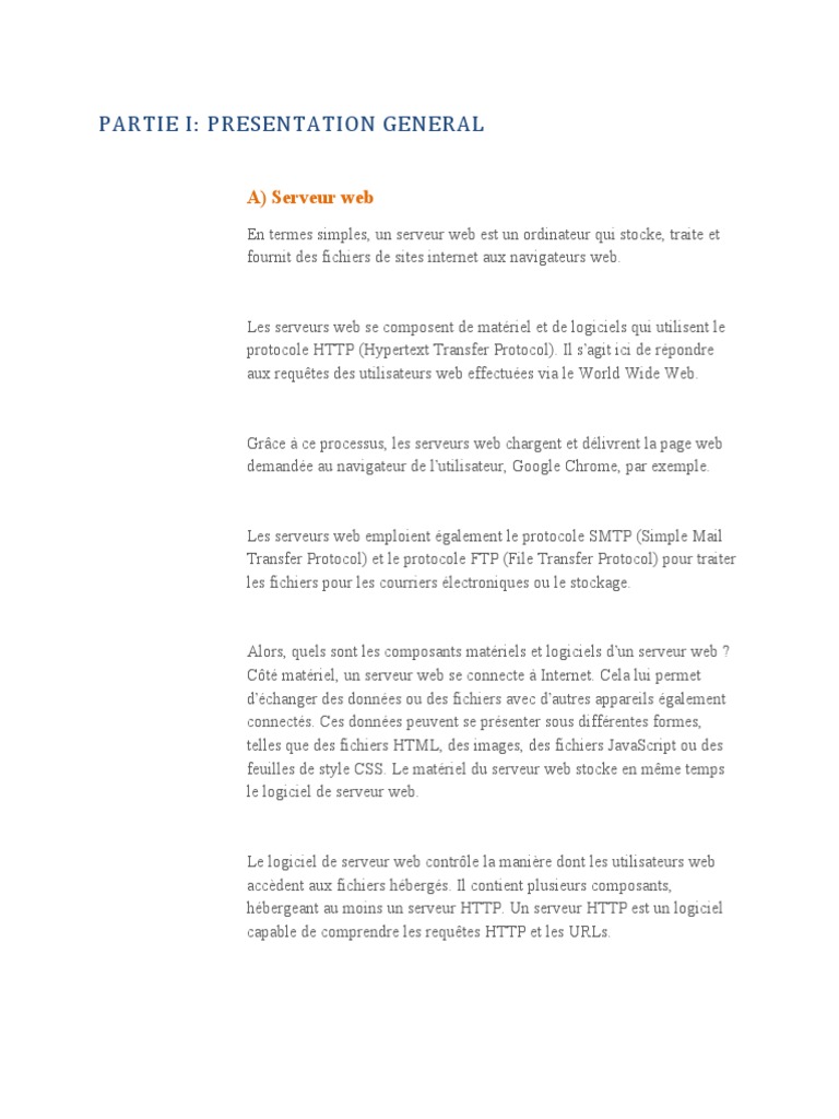 Serveur Web | PDF | Internet | Internet et Web