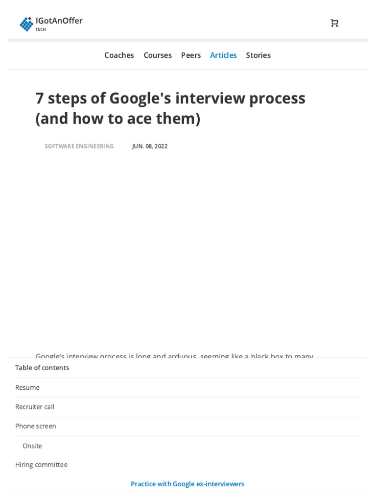 7 Steps of Google's Interview Process (And How To Ace Them ...