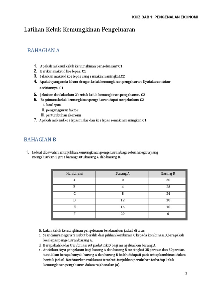 Latihan Bab 1 KKP | PDF
