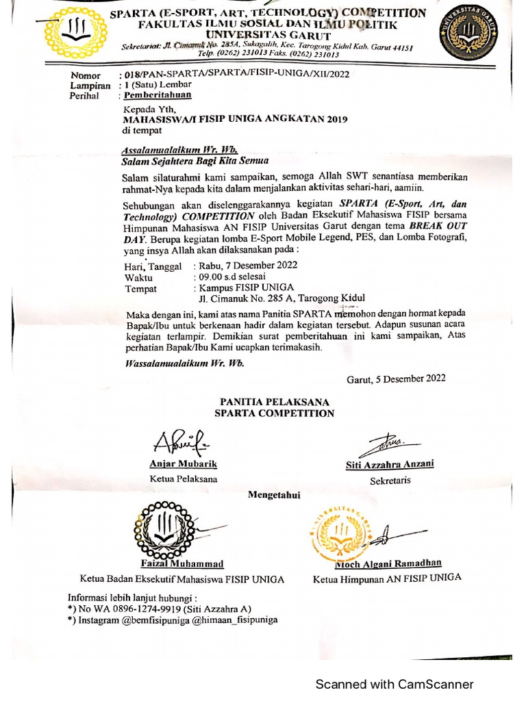 Surat Undangan Kegiatan Pdf