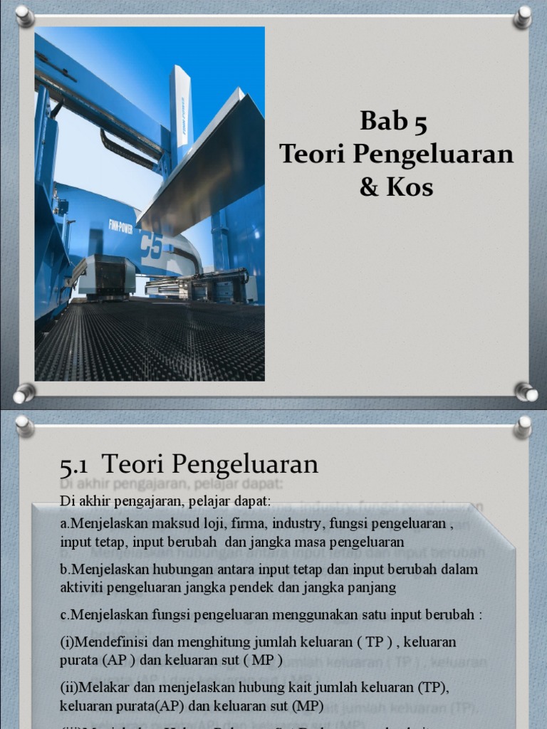 Teori Pengeluaran dan Kos Pengeluaran | PDF