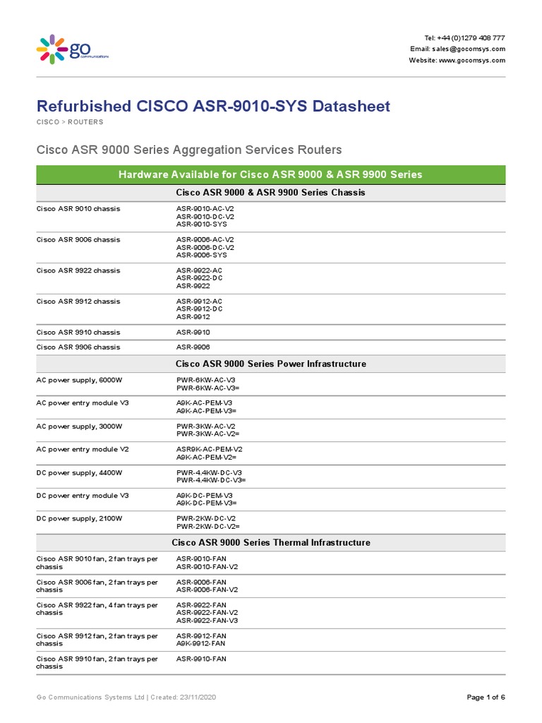 Cisco Asr 9010 Sys Datasheet Pdf Electromagnetic Compatibility