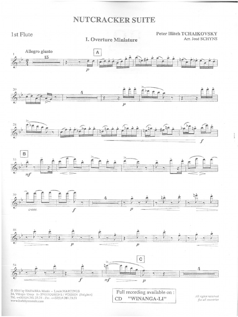 CASCANUECES - Flauta 1 - Tchaikovsky | PDF
