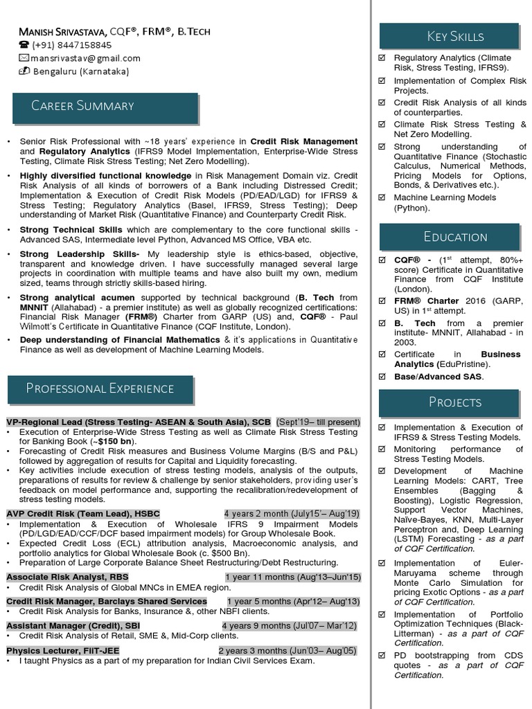 CV_Manish Srivastav_24Oct2022 | PDF | Economies | Business CV_Manish Srivastav_24Oct2022 | PDF | Economies | Business