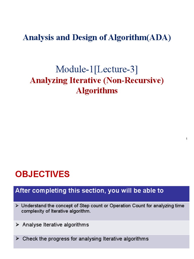 Analyzing Iterative Algorithm Pdf Recurrence Relation Algorithms