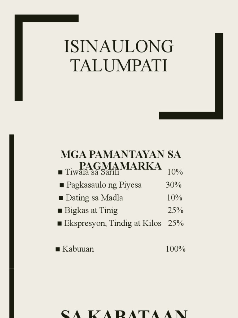 Isinaulong Talumpati | PDF