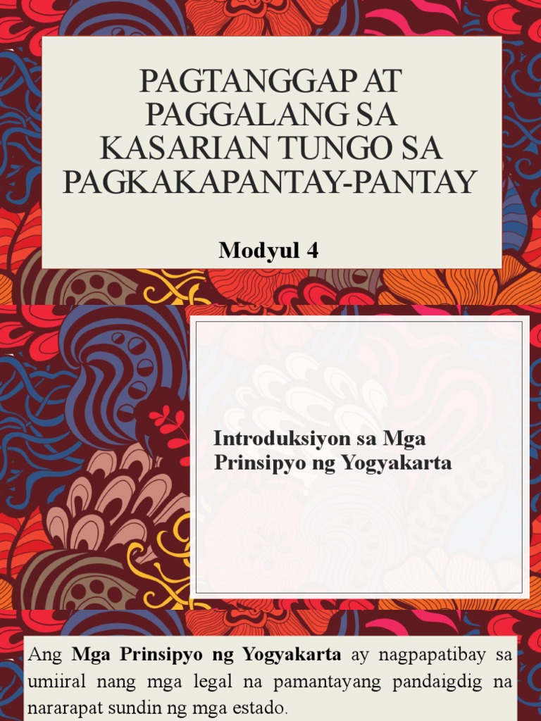 AP 10 Q3 Modyul 4 Pagtanggap at Paggalang Sa Kasarian Tungo Sa Pagkakapantay-Pantay | PDF