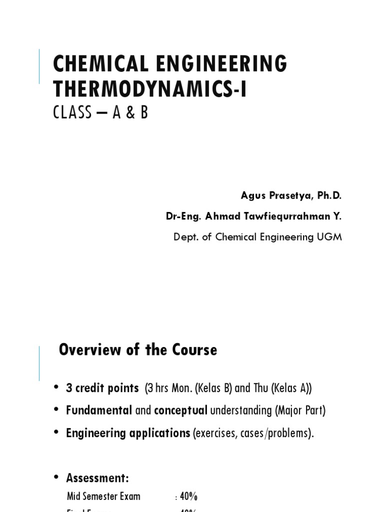 Chemical Engineering Thermodynamics I | PDF | Heat | Pressure