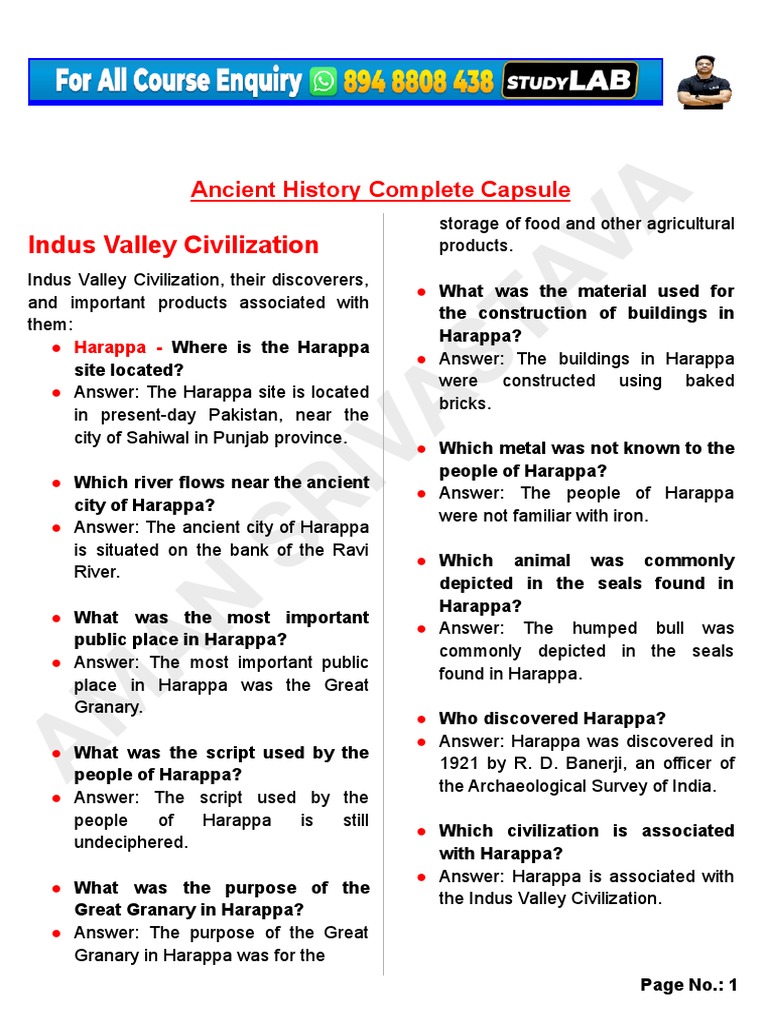 Ancient India: A Comprehensive Overview of the Indus Valley ...