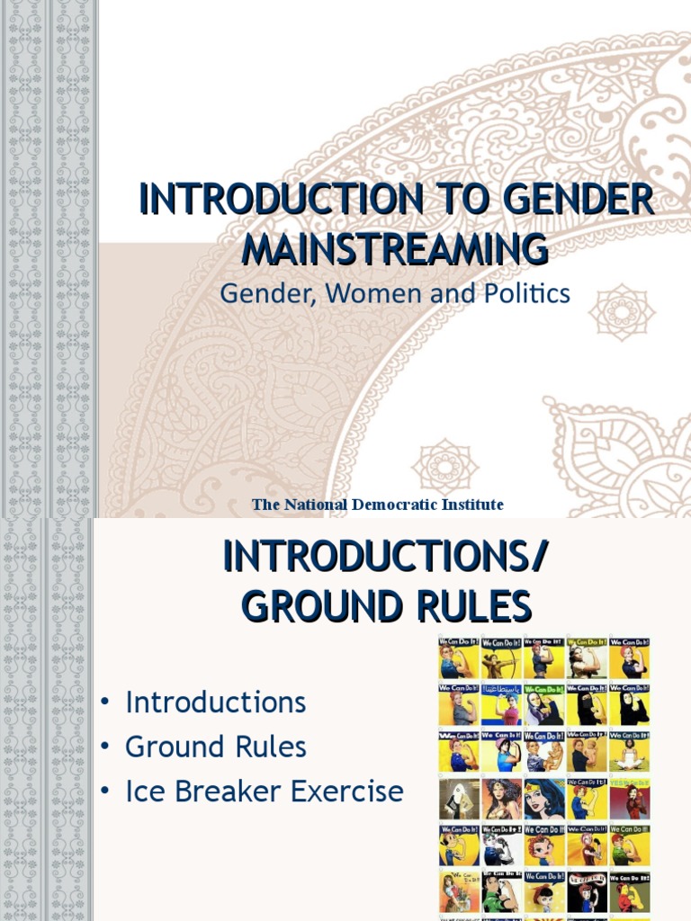 Intro To Gender Mainstreaming | PDF | Gender Mainstreaming | Gender