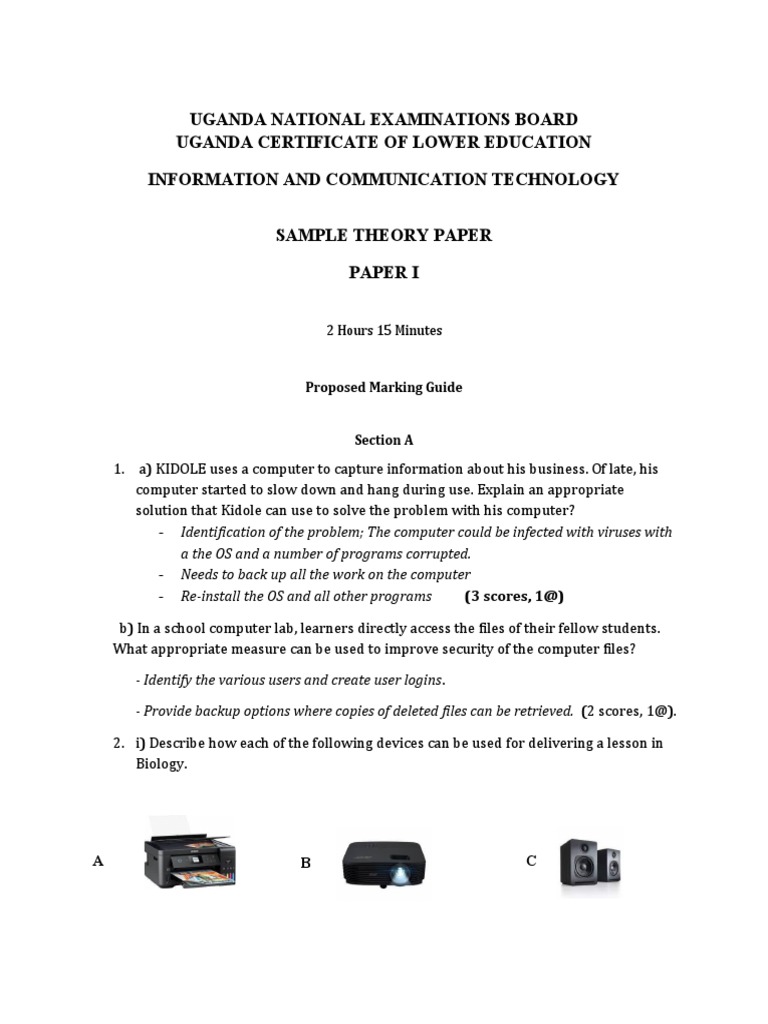 ICT Sample Theory Paper 2025 | PDF | Information Security | Computer File