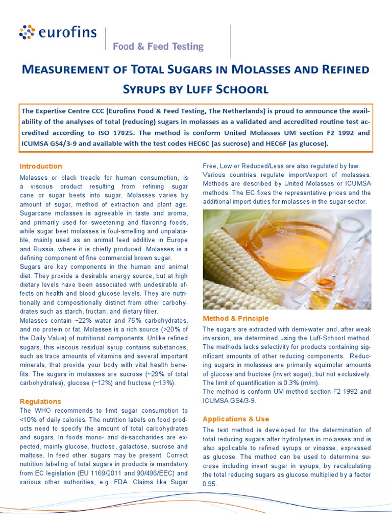 Measurement of Total Sugars in Molasses and Refined Syrups by Luff ...