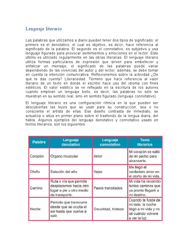 Lenguaje Literario y Función Poética | PDF | Artes del Lenguaje y ...