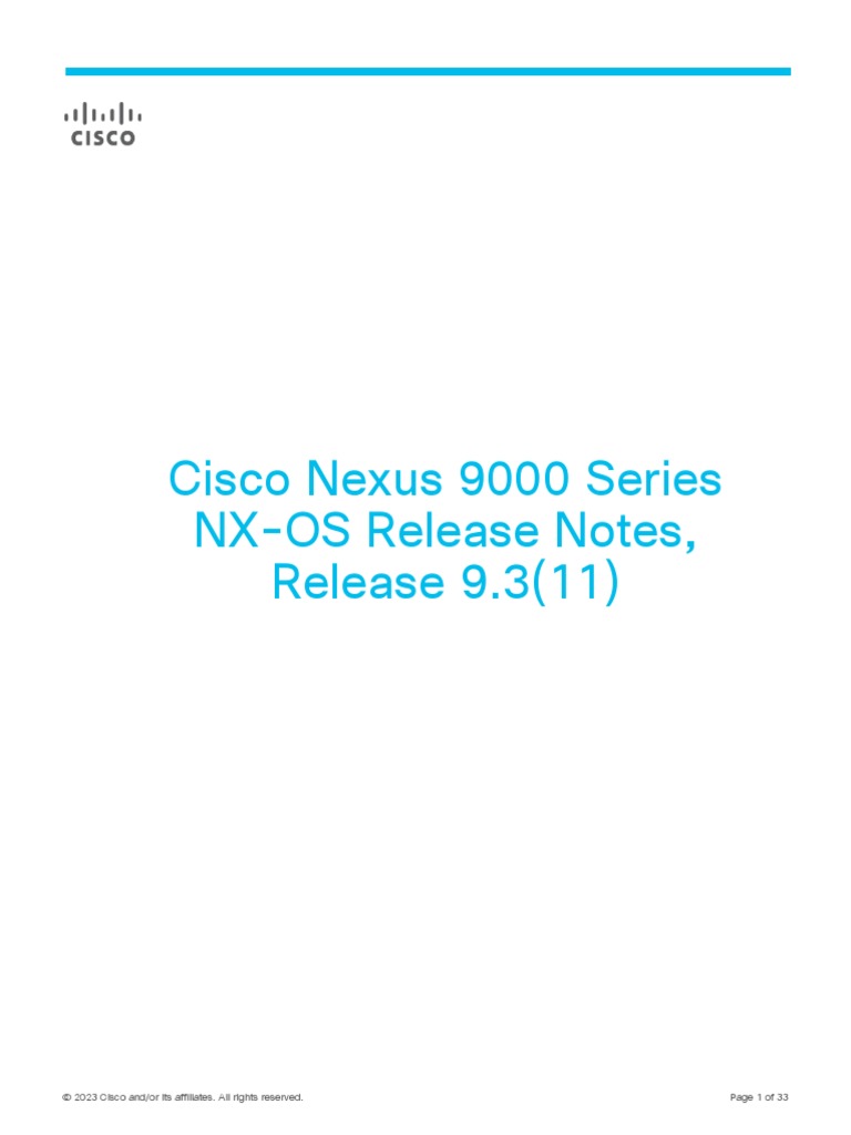 Cisco Nexus 9000 Nxos Release Notes 9311 PDF | PDF | I Pv6 | Network Switch