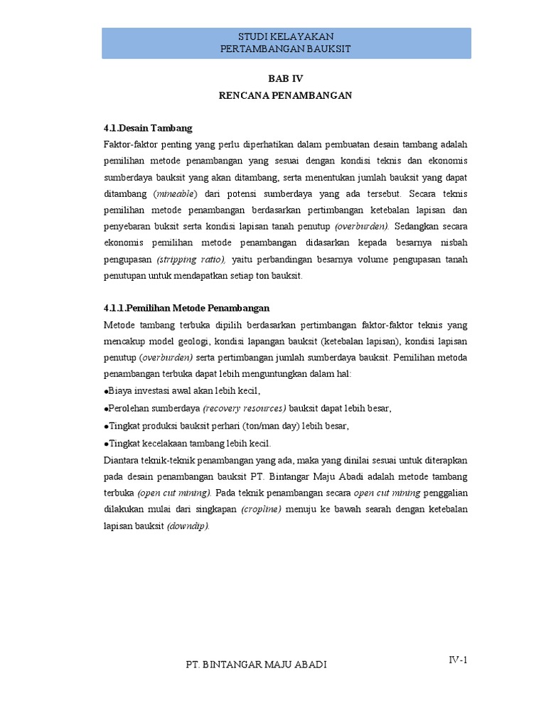 Bab Iv Bab Ii FS Pt. Kabupe | PDF