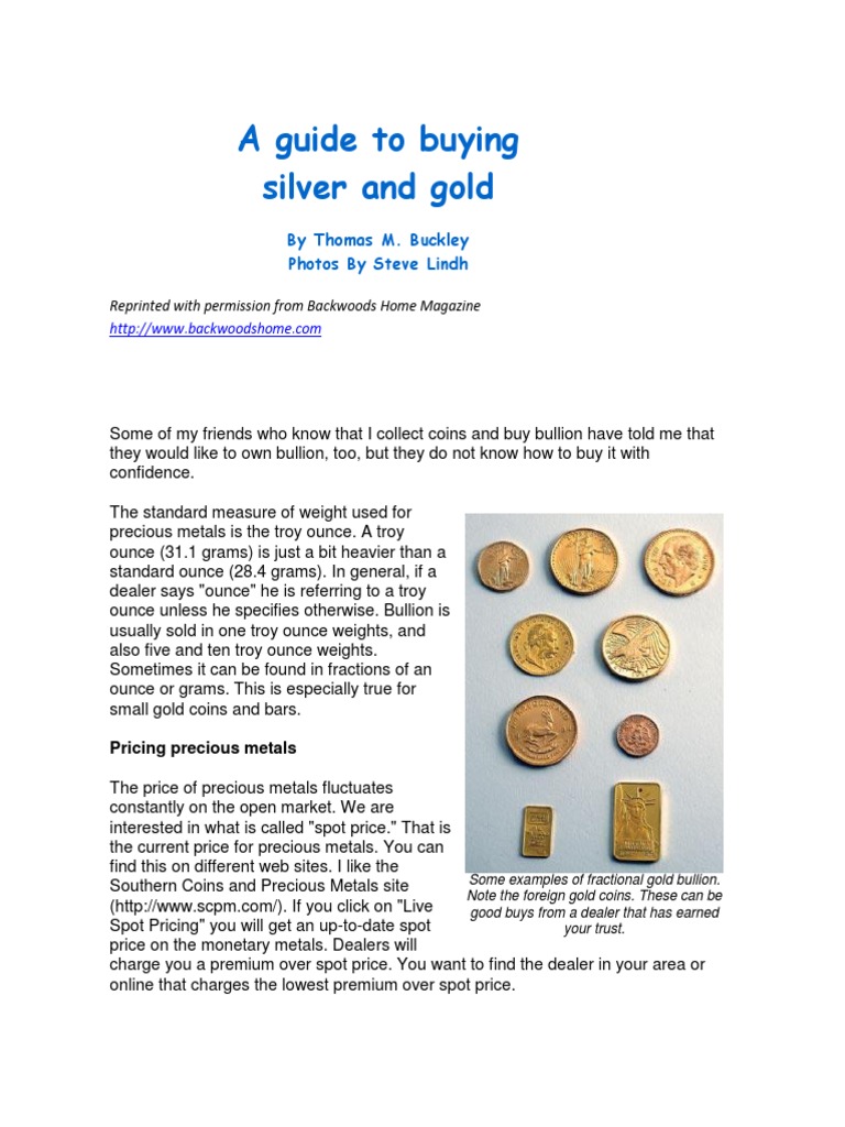 Precious Metals Buying Guide | PDF | Precious Metals | Troy Weight