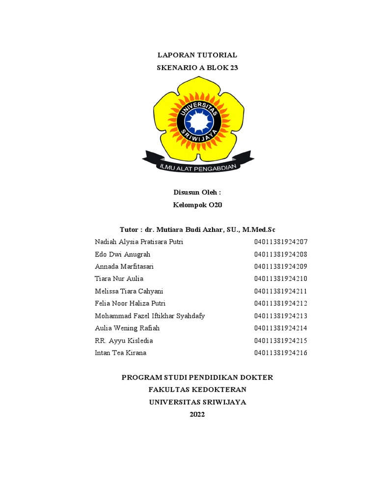 Laporan Tutorial Skenario A Blok 23 - Kelompok 020 PDF | PDF