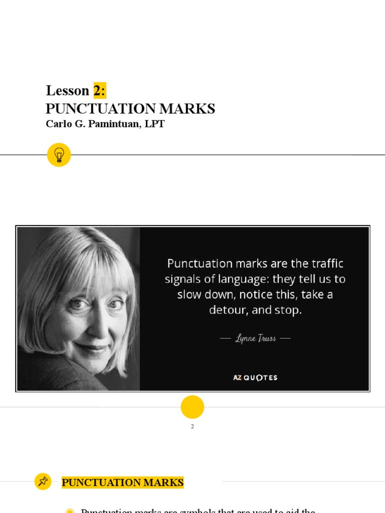 Lesson 2: Punctuation Marks: Carlo G. Pamintuan, LPT | PDF | Comma | Bracket