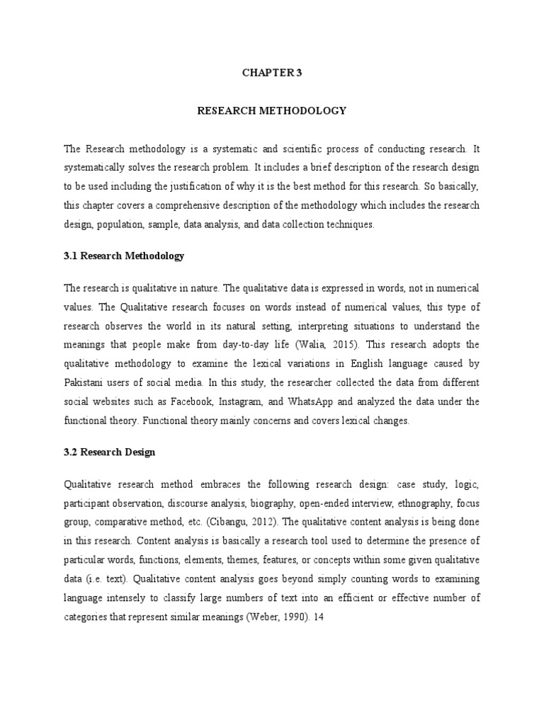 Chapter 3 | PDF | Methodology | Qualitative Research