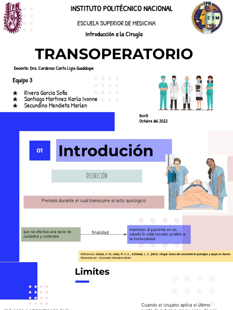 Transoperatorio | PDF | Anestesia | Cirugía