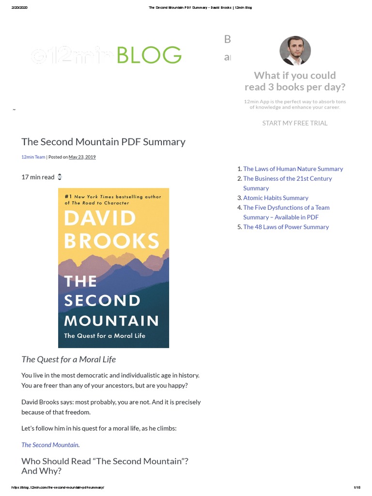 Second Mountain | PDF