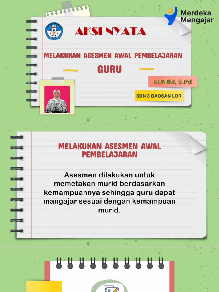 @aksi Nyata Melakukan Asesmen Awal Pembelajaran - Sumini | PDF