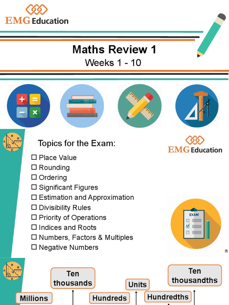 Maths Review 1 Topics for Exam | PDF | Significant Figures | Rounding