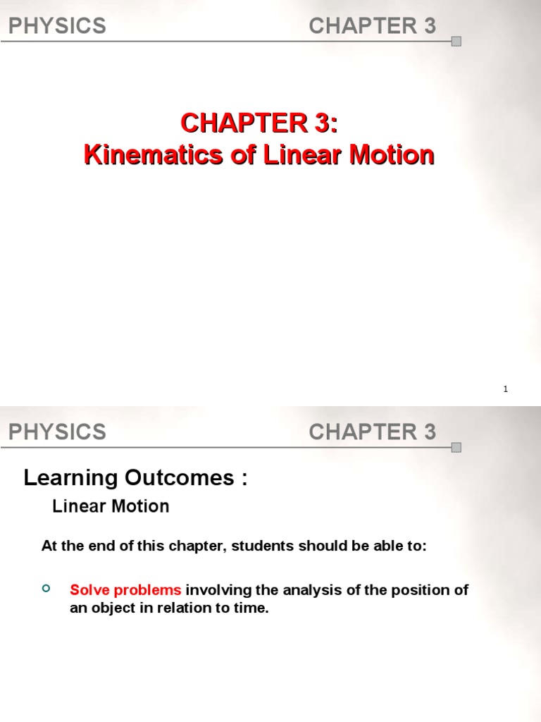 Kinematics of Linear Motion | PDF | Acceleration | Velocity