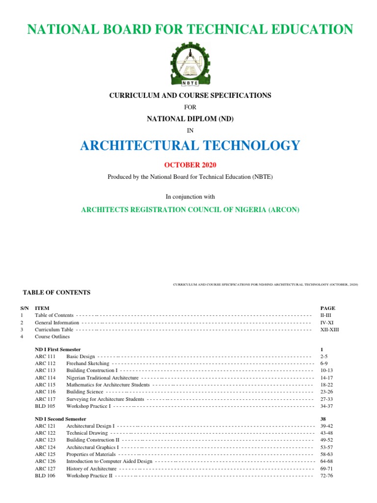 Architecture For ND 1 | PDF | Drawing | Educational Assessment
