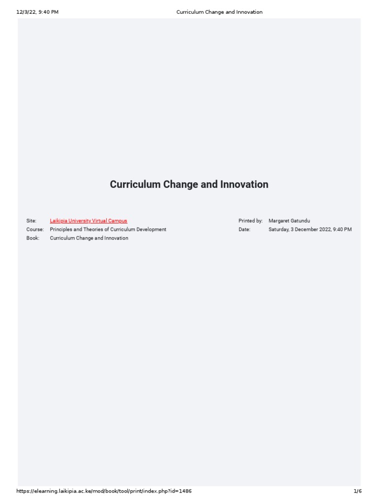 Strategies for Curriculum Change in SA | PDF | Curriculum | Communication