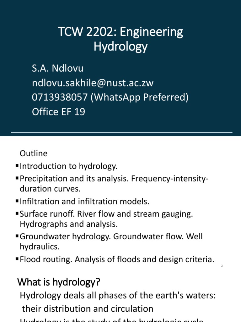 2021 Lecture1 PDF | PDF | Hydrology | Discharge (Hydrology)